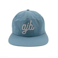 China Custom Embroidered Turquoise Nylon 6 Panel Snapback Hat 58cm Summer Unconstructed for sale