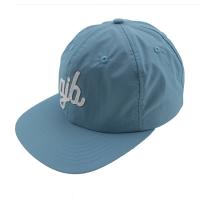 China Custom Embroidered Turquoise Nylon 6 Panel Snapback Hat 58cm Summer Unconstructed for sale