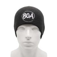 China Custom Embroidery Logo Cuffless Beanie Winter Cap 58cm Adjustable Size Acrylic for sale