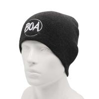 China Custom Embroidery Logo Cuffless Beanie Winter Cap 58cm Adjustable Size Acrylic for sale