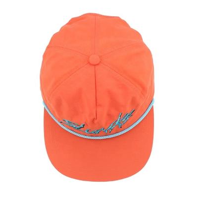 China ODM Custom 5 Panel Nylon touw hoed Snapback Sport Hoed Met Borduur Logo Stof Feature Te koop