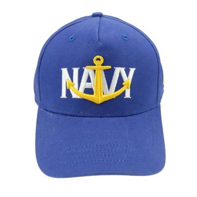 Cina Logo personalizzato ricamato Baseball Golf Cap 5 Panel regolabile Visore solido Cappelli blu in vendita