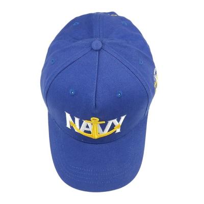 Cina Logo personalizzato ricamato Baseball Golf Cap 5 Panel regolabile Visore solido Cappelli blu in vendita
