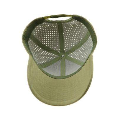 Cina Adulti Cappello a prestazioni personalizzate 6 pannelli Protezione solare Foratura perforata Cappello perforato bordo curvo in vendita