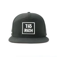 China Custom 7 Panel Rubber Baseball Cap 58cm Laser Cut Perforated Snapback Hat for sale