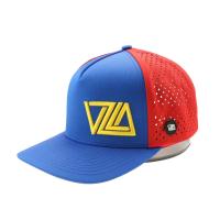 China Custom 5 Panel Two Color Baseball Cap 3D Embroidery Logo Polyester 58cm for sale