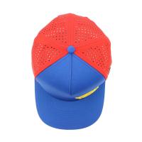 China Custom 5 Panel Two Color Baseball Cap 3D Embroidery Logo Polyester 58cm for sale