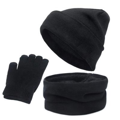 Cina Jacquard Beanie Collo Caldaio e Guanti Touchscreen Set per Donne Inverno Must-Have in vendita