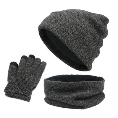 Cina Jacquard Beanie Collo Caldaio e Guanti Touchscreen Set per Donne Inverno Must-Have in vendita
