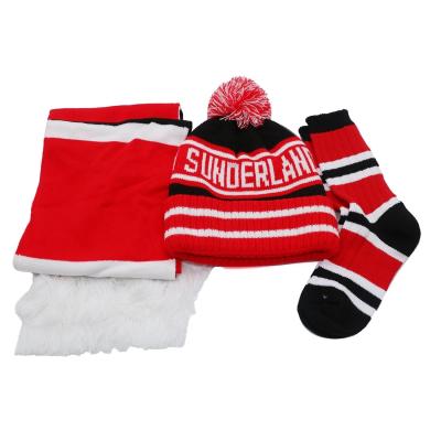 China Gepersonaliseerd Logo Mannen Vrouwen Gebreide Hoed Sets 3 PCS Beanie Sjaal Sokken Sets Neck Warm Hoed for sale