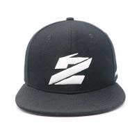 China Custom 3D Embroidery Logo 6 Panel Snapback Cap Flat Brim Cotton Hat 58cm for sale
