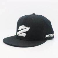 China Custom 3D Embroidery Logo 6 Panel Snapback Cap Flat Brim Cotton Hat 58cm for sale