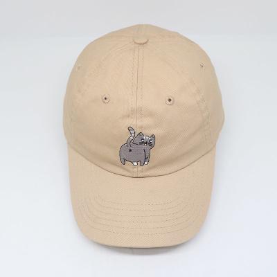 China Cap Custom Embroidery 6 Panel Adjustable Belt Buckle Dad Hat 56CM for sale