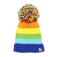China Custom Big Bobble Ski Hat 58cm Thick Thread Knitted Pattern Wool Acrylic Yarn for sale