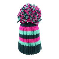 China Custom Big Bobble Ski Hat 58cm Thick Thread Knitted Pattern Wool Acrylic Yarn for sale