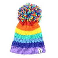China Custom Big Bobble Ski Hat 58cm Thick Thread Knitted Pattern Wool Acrylic Yarn for sale