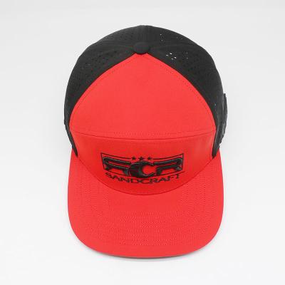 China 3D Stickerei Hip-Hop Snapback Kappe für Stoff Laserschneiden Loch 7 Panel zu verkaufen