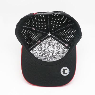 China 3D Stickerei Hip-Hop Snapback Kappe für Stoff Laserschneiden Loch 7 Panel zu verkaufen