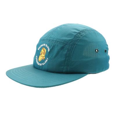 China Outdoor Custom Embroidery Logo 5 Panel Dry Fit Baseball Cap Unstructured Nylon Dad Hat for sale