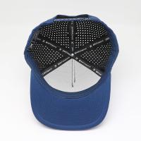 China Custom 5 Panel Snapback Baseball Hat with Perforated Laser Cut Holes Adjustable 56-60cm for sale