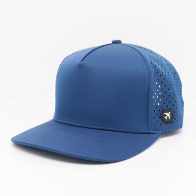 China Mode Custom Solid 5 Panel Laser Cutting Hole Baseball Hoed Snapback Sport Hoed voor volwassenen Te koop