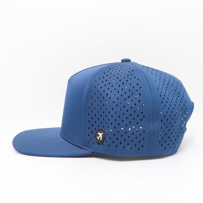China Mode Custom Solid 5 Panel Laser Cutting Hole Baseball Hoed Snapback Sport Hoed voor volwassenen Te koop