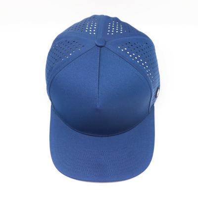 China Mode Custom Solid 5 Panel Laser Cutting Hole Baseball Hoed Snapback Sport Hoed voor volwassenen Te koop