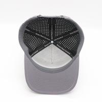 China Custom 5 Panel Laser Cut Hole Snapback Hat Waterproof Rubber Cap 56-60cm Adult Size for sale