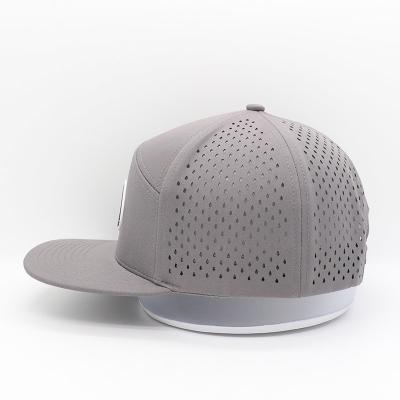 China Custom Waterproof Hoed 6-paneel Hoed Laser Cut Hole Hip Hop Hoed met aangepaste stof Te koop