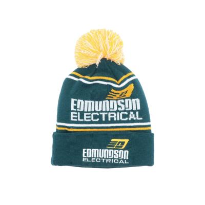 Cina Logo del designer di cappelli a maglia in acrilico personalizzato per le squadre Unisex Bobble Hat in vendita