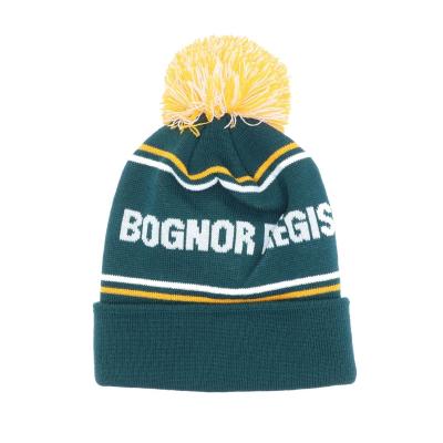 Cina Logo del designer di cappelli a maglia in acrilico personalizzato per le squadre Unisex Bobble Hat in vendita
