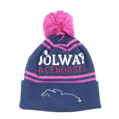 Cina Logo del designer di cappelli a maglia in acrilico personalizzato per le squadre Unisex Bobble Hat in vendita