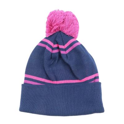 Cina Logo del designer di cappelli a maglia in acrilico personalizzato per le squadre Unisex Bobble Hat in vendita
