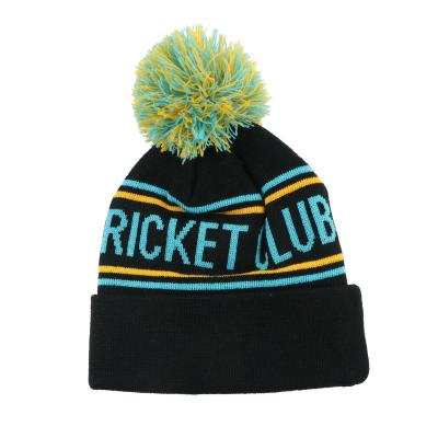 Cina Logo del designer di cappelli a maglia in acrilico personalizzato per le squadre Unisex Bobble Hat in vendita