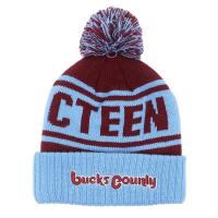 China Custom Embroidered Knitted Beanie Hat Winter Accessories 58cm Acrylic Wool for sale
