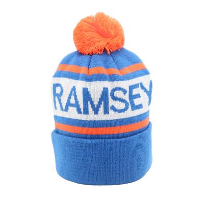 Cina Cappello a maglia a maglia con logo personalizzato Pompom in vendita