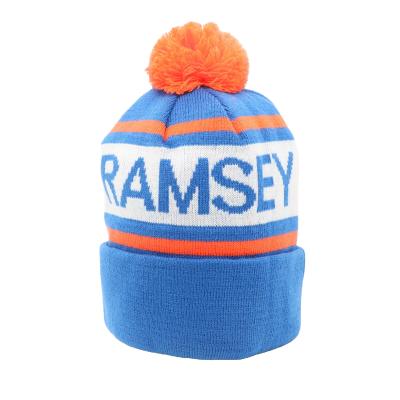 Cina Cappello a maglia a maglia con logo personalizzato Pompom in vendita