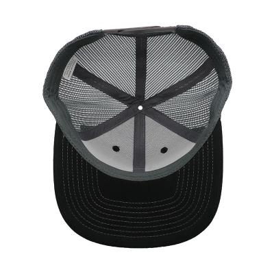 China Presents Custom Embroidered Logo 6 Panel Trucker Hats Running Flat Brim Mesh Cap for sale