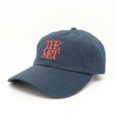 Chine 100% acrylique bordure de logo sur mesure chapeau de père non structuré avec boucle de cuivre réglable à vendre