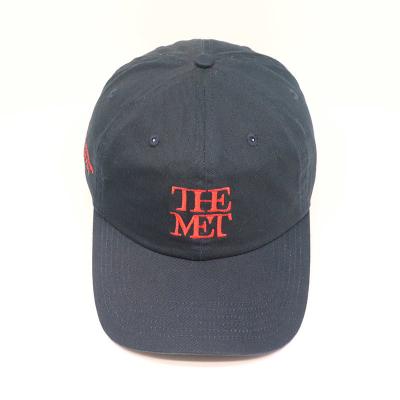 Chine 100% acrylique bordure de logo sur mesure chapeau de père non structuré avec boucle de cuivre réglable à vendre