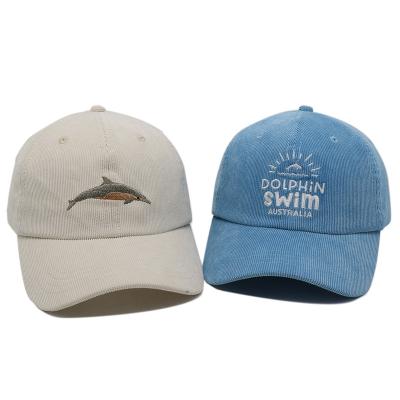 Cina Eco Custom Designer Embroidery Logo Vintage Sport Corduroy Papa' Cappello Piano 58cm in vendita