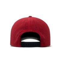 China Custom 6 Panel Snapback Cap Curved Brim Rubber Patch Laser Perforated Holes Adult Size 58cm for sale