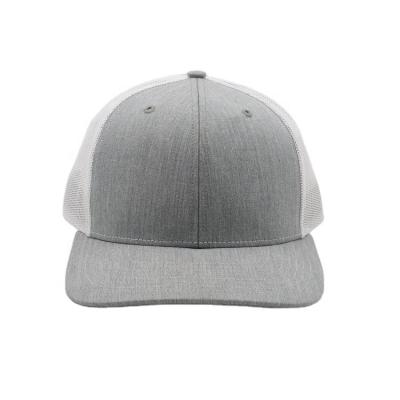 China Unisex Heather Grey Trucker Hat Breathable Waterproof Snapback Personalized for sale
