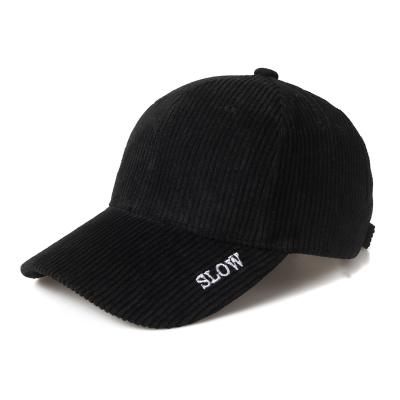 Cina Winter Gorras Baseball 6 pannello ricamo corduroy cappello padre strutturato impermeabile in vendita