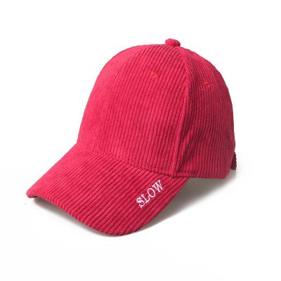 Cina Winter Gorras Baseball 6 pannello ricamo corduroy cappello padre strutturato impermeabile in vendita