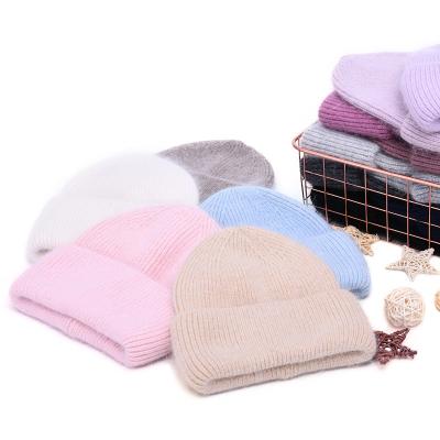 Cina Confortevole Eco-Friendly Moderno Pelliccia di Coniglio Lunghe Cappello a Maglia in Cashmere per Inverno in vendita