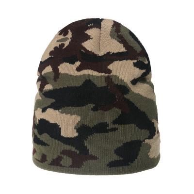 Chine Eco-friendly Logo de Jacquard durable tricoté camouflage camouflage Beanie Crâne d'hiver à vendre