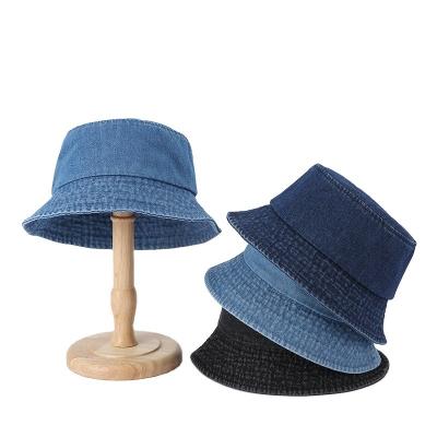 China Sun Protection Must-Have Embroidered Washed Denim Jeans Sun Hat For Adults for sale