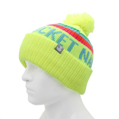 Chine Custom Knitted Winter Beanie Hat With Pom Pom For Christmas à vendre