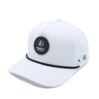 China Breathable Waterproof Golf Hat Polyester Adjustable 5 Panel with 3D Embroidery for sale